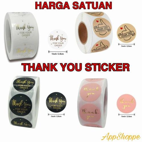 Jual Stiker Sticker Label THANK YOU Bulat 2.5cm Olshop Hadiah TERMURAH ...