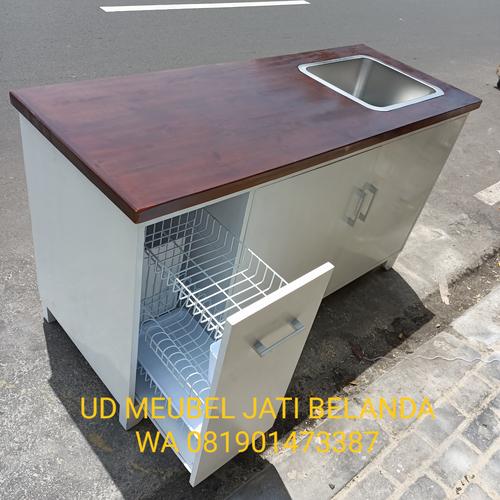 Jual meja dapur/meja rak/tempat cuci piring kayu jati Belanda - Kota ...