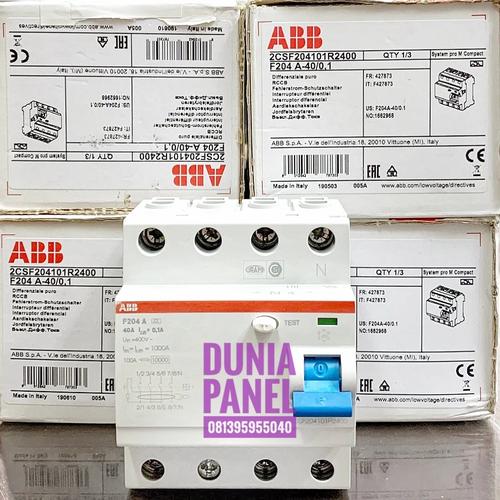 Jual ELCB ABB F204 40A 100MA 4P MURAH ORIGINAL - Jakarta Pusat - DuniaPanel | Tokopedia