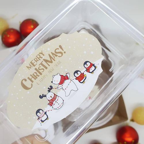 Jual (6 Pc) Sticker Toples Natal Hardtop Christmas Hampers Cookies ...