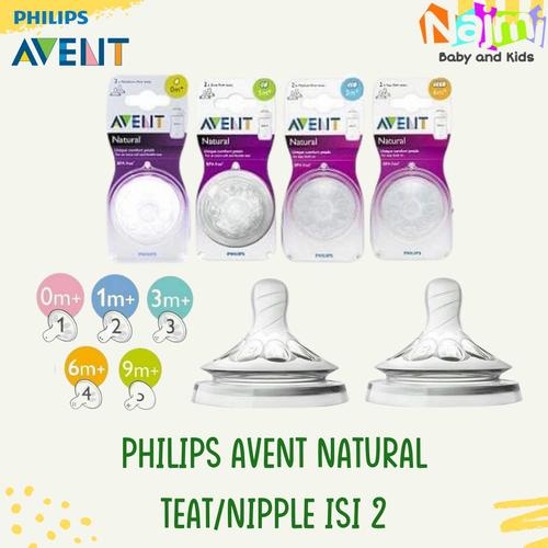 Jual Philips Avent Teat Nipple Natural isi 2 Dot Pengganti 0m 1m 3m 6m ...