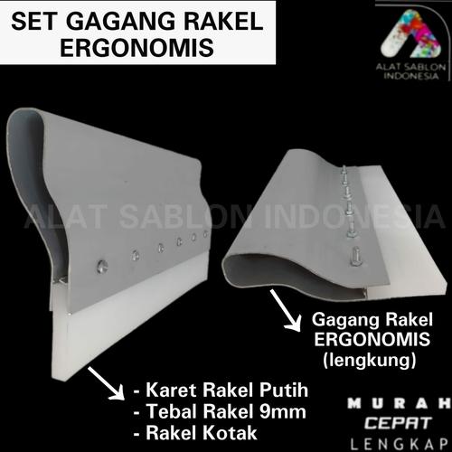 Jual SET GAGANG RAKEL ALUMUNIUM MODEL ERGONOMIS 10CM+ RAKEL PUTIH KOTAK ...