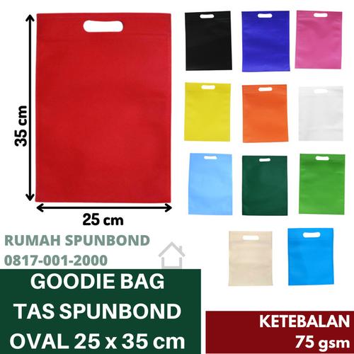 Jual GOODIEBAG TAS SPUNBOND OVAL 25X35 cm /Tas Ultah/ Terima Sablon ...
