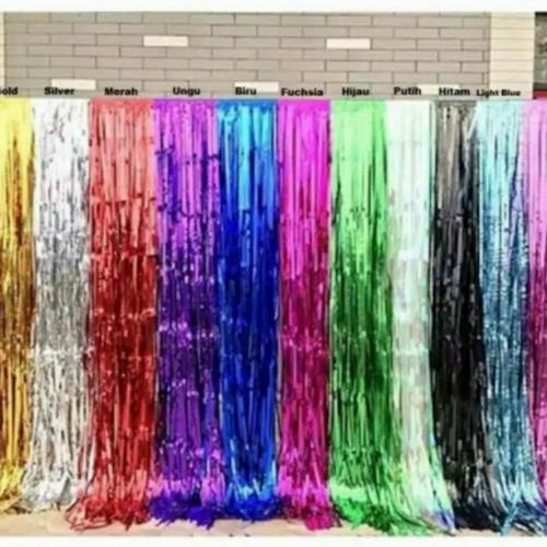 Jual Tirai rumbai ultah / tirai foil backdrop 1x2 m / rumbai dekorasi ...