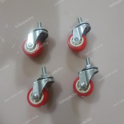 Jual Roda pu merah 1,5 inch Drat ( muter ) - Jakarta Barat - Jaya Sakti ...