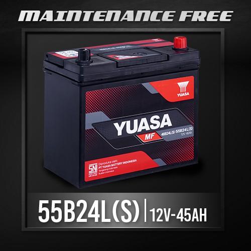 Jual Aki Kering Mobil Yuasa Maintenance Free MF 46B24LS 55B24LS 12V - 45AH - Kota Tangerang ...