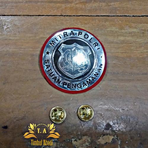 Jual pin mitra polri satuan keamanan satpam stainlis warna silver ...