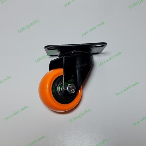 Jual Roda furniture rak 1,5 inch plat pu oren taiwan putar - Jakarta ...