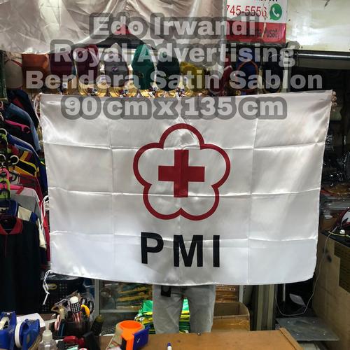 Jual Bendera Palang Merah Indonesia Bendera Logo PMI Satin 90 cm x 135 ...