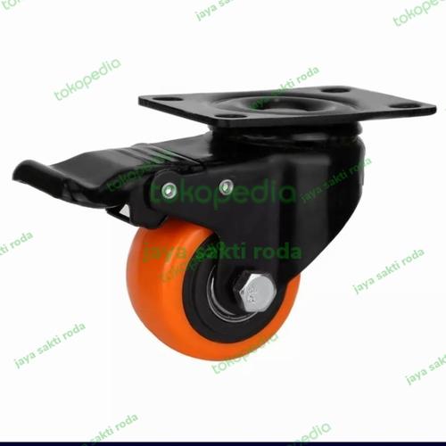Jual Roda lemari roda caster pvc 2 inch taiwan putar+rem - Jakarta ...