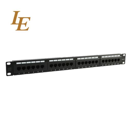 Jual LE Patch Panel 24 Port Cat6 RJ45 1U 19 Inch Rackmount Hitam ...