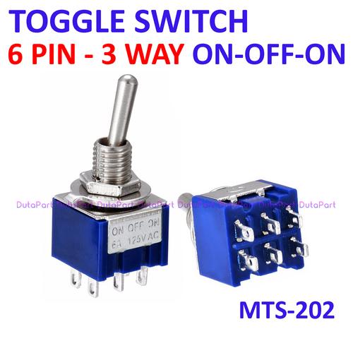 Jual Saklar Toggle MTS-203 6 PIN 3 Way Arah Posisi ON-OFF-ON Switch ...