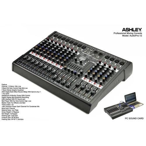 Jual Mixer ASHLEY Audio Pro 12 channel Reverb Bluetooth Recording ...