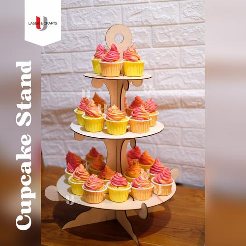 Jual Cupcake Stand kayu / tatakan kue 3 susun / dekorasi kue / cupcake ...