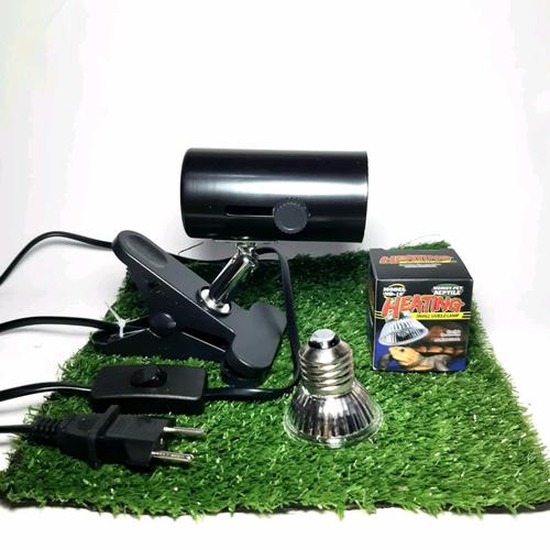 Jual Lampu Fitting Jepit Keramik Kura Kura lampu Uva Uvb Komplit Kabel ...