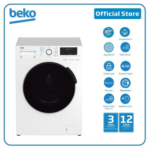 Promo BEKO WDB7425R2W MESIN CUCI DAN DRYER FRONT LOADING 7 KG / 4 KG ...