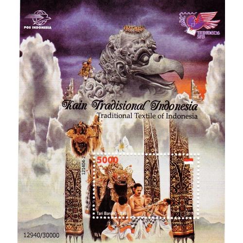 Jual Perangko Indonesia 2012 Tari Barong Kain Tradisional Souvenirsheet ...