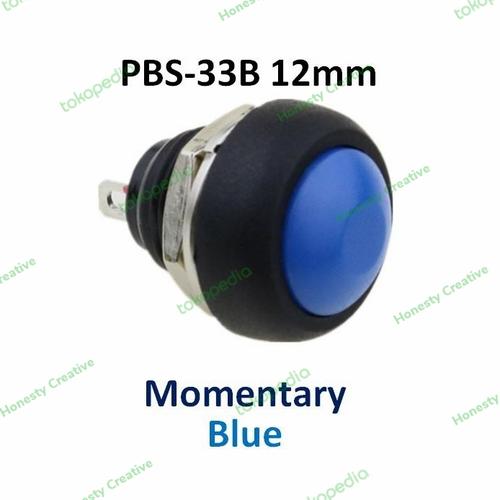 Jual PBS-33B 12MM WATERPROOF MOMENTARY PUSH ON BUTTON SWITCH - BIRU ...