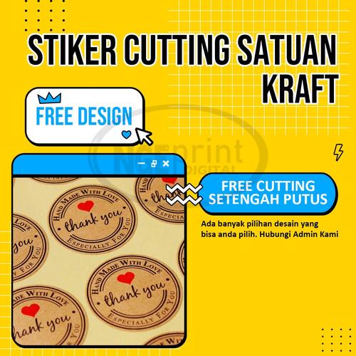 Jual Cetak Stiker Bulat / Kotak Kraft Custom Design / Label Makanan ...