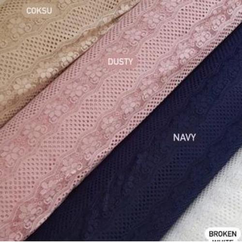 Jual Kain Brokat Meteran / Kain Brukat Motif Salur Goyang - Hitam, Per ...