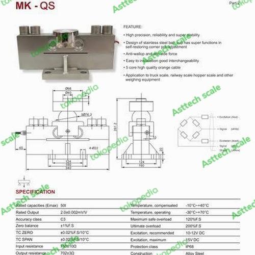 Jual MK Cell 30 ton / LOAD CELL MK-QS 30 t / Loadcell jembatan timbang 30 t - Kota Tangerang ...