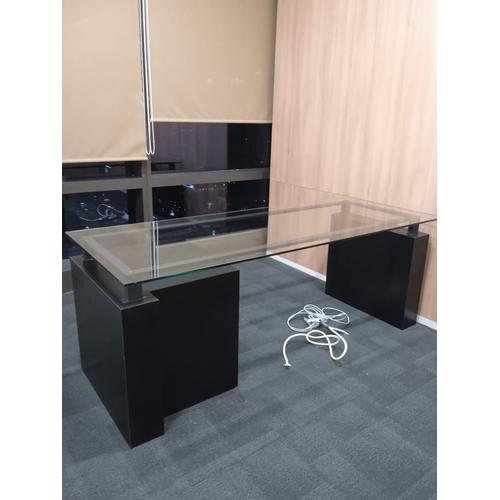 Promo Meja Kerja Direktur Kaca Dengan Laci Dorong Portable Murah Meriah ...