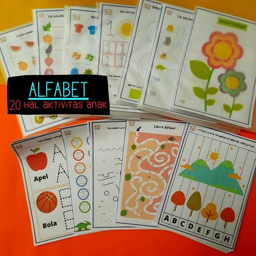 Promo Worksheet Anak Aktivitas Belajar Angka Huruf Menggunting Menempel ...
