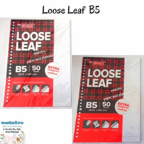 Jual Loose Leaf Big Boss B5 Isi 50 Lembar / Polos / Garis / Isi Binder ...