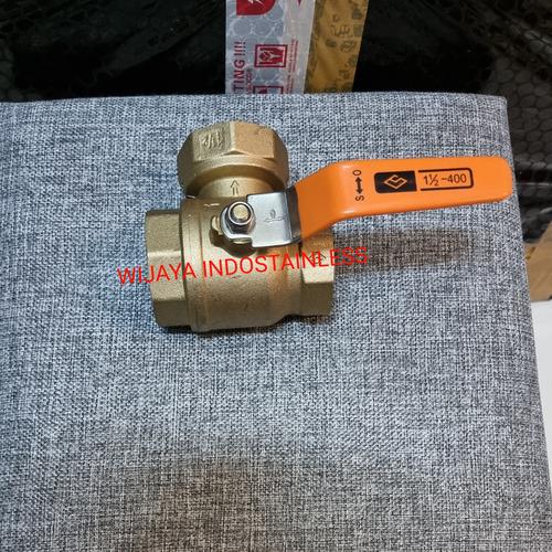Jual Ball Valve Three Way Kuningan 1 1/2" inch - Ball Valve 3 Way 1.5 ...