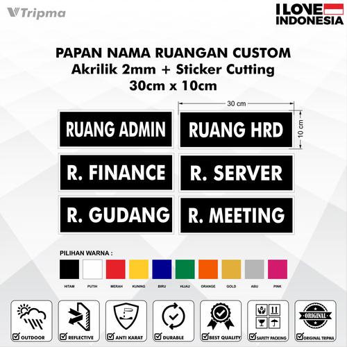 Jual Rambu / Sign Nama Ruangan / Area Kerja - 30cm x 10cm Acrylic ...