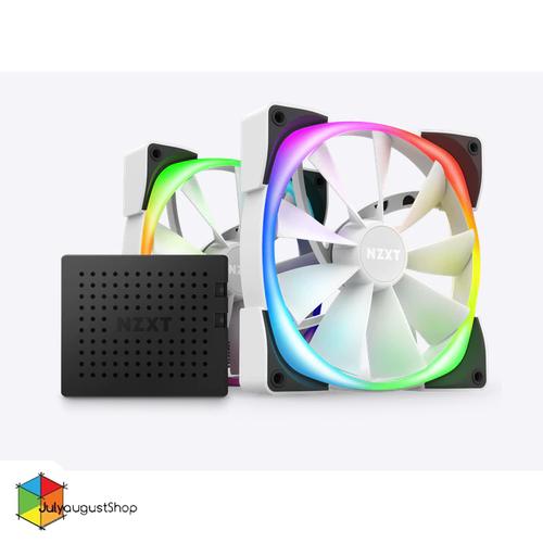 Promo NZXT AER RGB 2 2-Pack of 140mm RGB with Hue 2 Controller White ...
