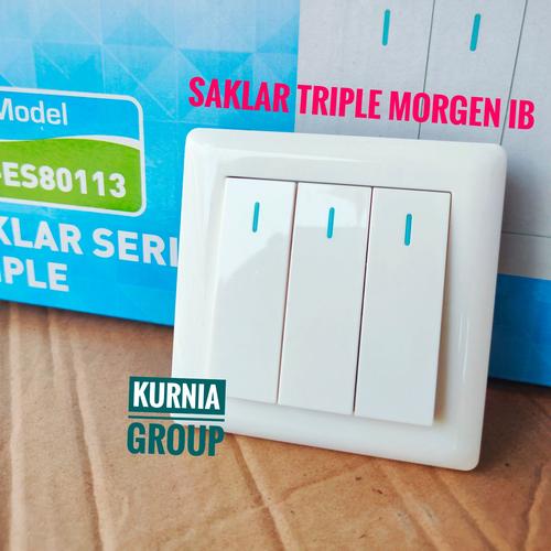 Jual MORGEN Saklar Triple Putih SLIM Inbow Saklar Tripel Isi 3 MEWAH ...