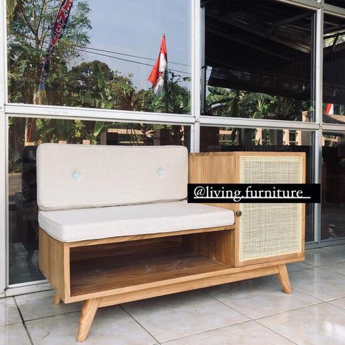 Jual BANGKU BENCH SOFA + NAKAS MINIMALIS MODERN - RAK SEPATU KAYU JATI ...