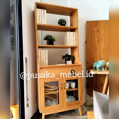 Jual lemari rak display minimalis retro classic, rak buku retro kayu ...