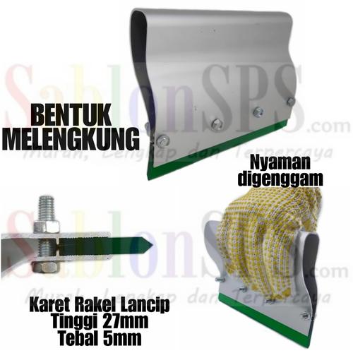 Jual GAGANG RAKEL ALUMUNIUM MODEL S ERGONOMIS 30CM SET RAKEL 27MMX5MM ...
