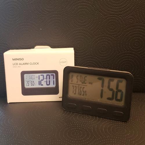 Jual MINISO LCD Digital Alarm Clock with Light - Jam Meja Digital LCD ...