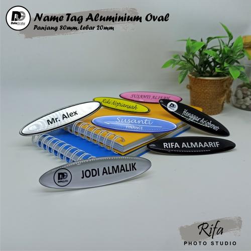 Jual Name Tag Aluminium Oval - Hitam+Magnet, Nama+Logo - Kab.Ciamis ...