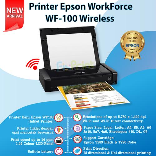 Jual Printer Epson WF-100 Work Force WF100 Printer Portable Wireless ...