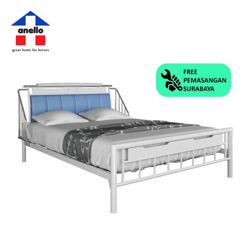 Jual RANJANG BESI MODERN MINIMALIS FLORIDA NEO WARNA PUTIH UKURAN 160 ...