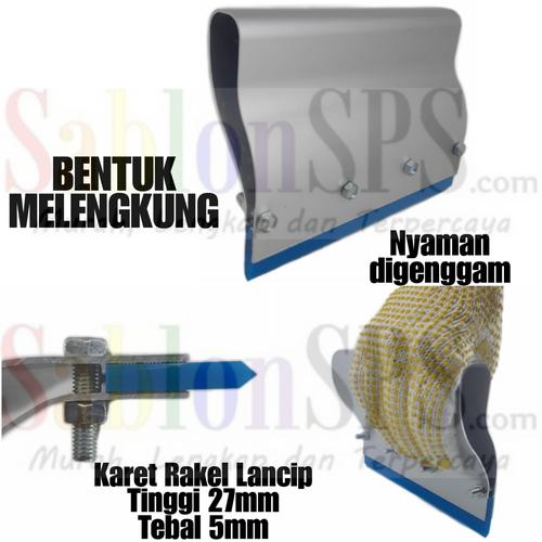 Jual GAGANG RAKEL ALUMUNIUM MODEL S ERGONOMIS 30CM SET RAKEL 27MMX5MM ...