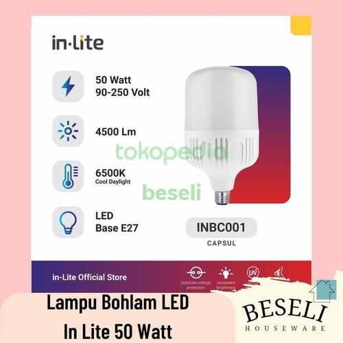 Jual Lampu Bohlam LED In-Lite INBC001 - 50W Cool Daylight / Warm White ...