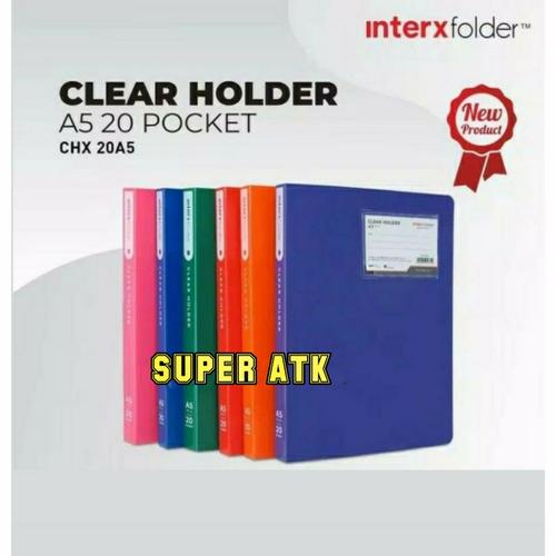 Jual CLEAR HOLDER / MAP PLASTIK A5 INTER X FOLDER ISI 20 LEMBAR - Merah ...