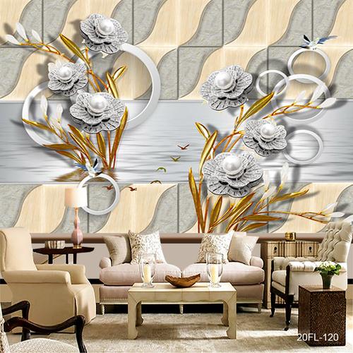 Jual Wallpaper Custom Mural Photowall Background Motif Floral Bunga 3D ...