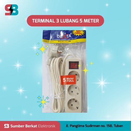 Jual DEXTA - Terminal 5 Meter 3 Lubang Stop Kontak Colokan Murah ...
