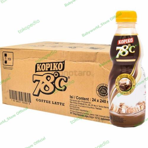 Jual Kopiko 78°C Coffee Latte mixed Milk kopi botol 240ml (1 dus 24 pcs ...