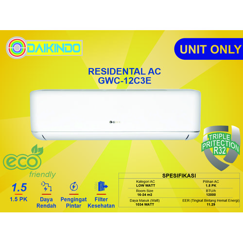 Jual AC GREE GWC - 12 C3E 1.5 PK LOW WATT UNIT ONLY - Kab. Bekasi ...
