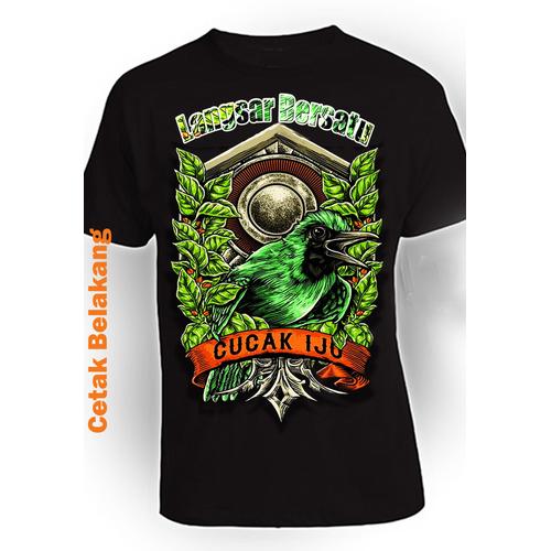 Jual Kaos Special Order Cetak Depan Belakang Gambar Cucak Ijo - Hitam ...