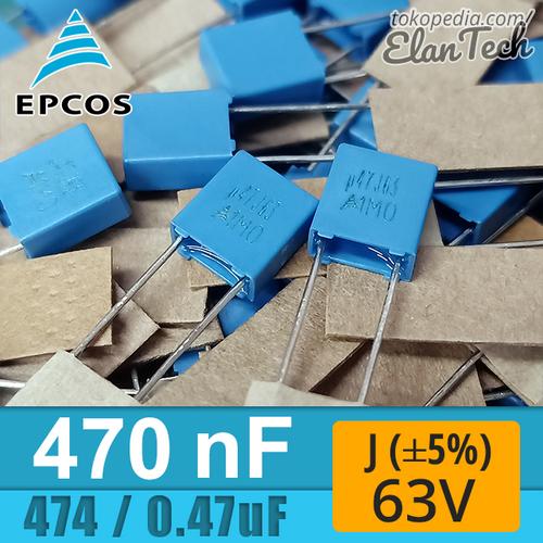 Jual Epcos 470nF / 474 / 0.47uF J 63V 470 nF Capacitor Kapasitor ...