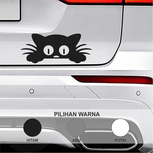 Jual Cutting Sticker Mobil Kucing Intip Imut Sticker Body Mobil - Hitam ...
