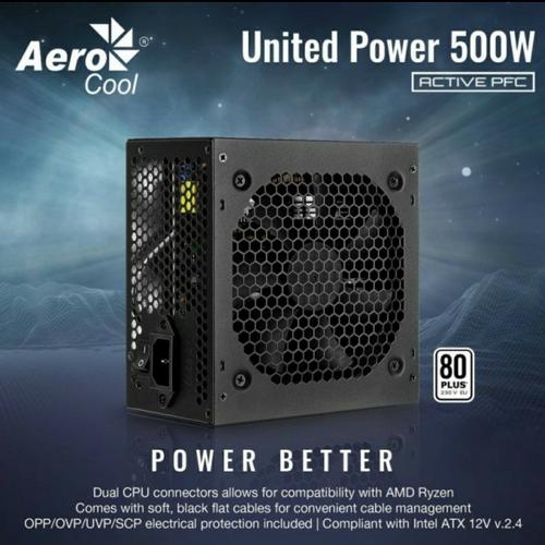 Jual AEROCOOL UNITED POWER 500W 80 PLUS - Power Supply - Jakarta Utara - Lezz Computech | Tokopedia